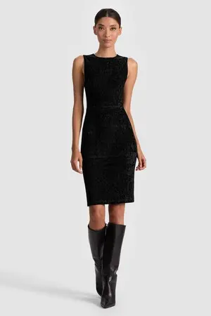 Alice + Olivia Delora Suede Midi Dress