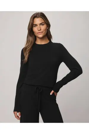 Splendid Tori Cashmere Crewneck Sweater - Black