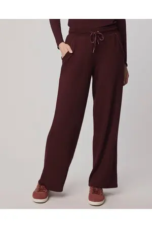 Splendid Supersoft Trim Wide Leg Pant - Burgundy