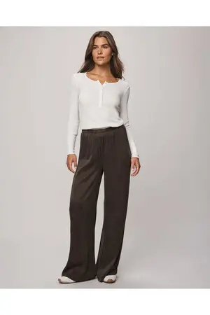 Splendid Serena Satin Pant - Chocolate