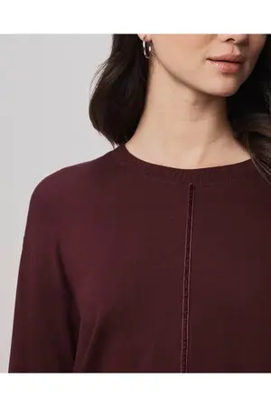 Splendid Supersoft Trim Pullover - Burgundy