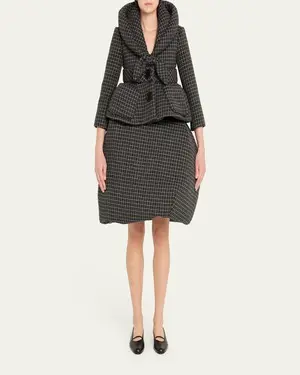 Marc Jacobs Windowpane Check Padded Bubble Skirt