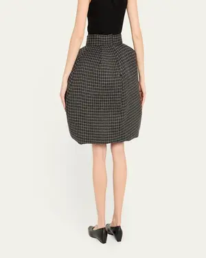 Marc Jacobs Windowpane Check Padded Bubble Skirt
