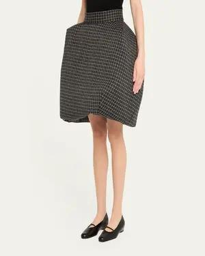 Marc Jacobs Windowpane Check Padded Bubble Skirt