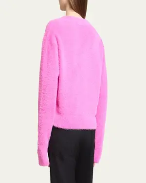 Balenciaga Fluffy V-neck Cardigan