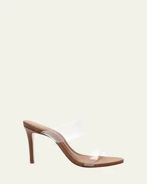 Schutz Ariella Strappy Vinyl Slide Sandals - Brown