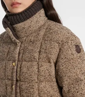 Moncler Antigony Wool-blend Down Jacket - Brown