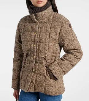 Moncler Antigony Wool-blend Down Jacket - Brown
