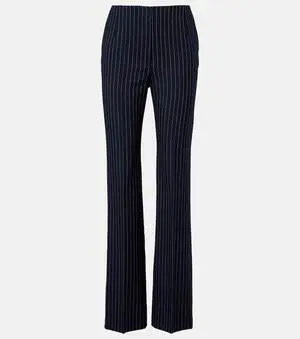 MUGLER Re/edit High-rise Straight Pants - Blue