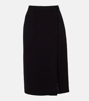 MUGLER Re/edit High-rise Wrap Skirt - Black