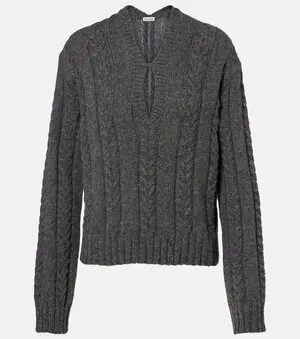 Loewe Cable-knit Wool Sweater - Grey