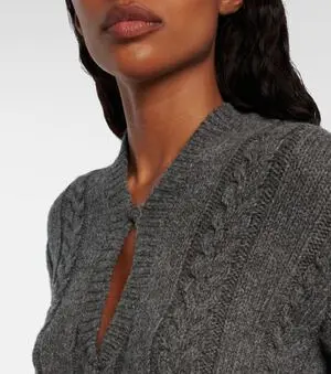Loewe Cable Knit Wool Sweater - Grey