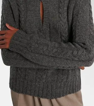 Loewe Cable Knit Wool Sweater - Grey