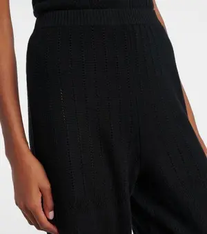 ERES Alliage Pointelle Wide-leg Pants - Black