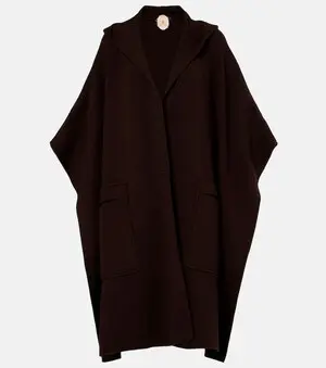 Jardin Des Orangers Wool And Cashmere Hooded Cape - Brown