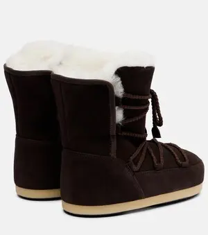 Moon Boot Shearling-lined Suede Snow Boots - Brown