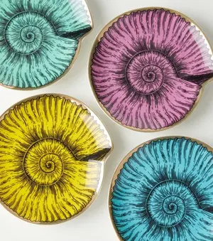 Jonathan Adler Sirena Set Of 4 Porcelain Coasters