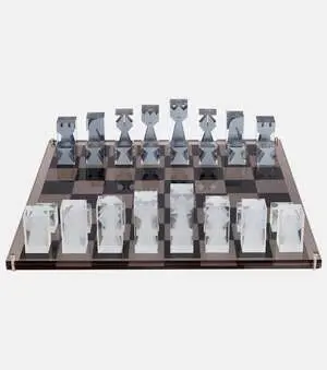 Jonathan Adler Acrylic Chess Set Black