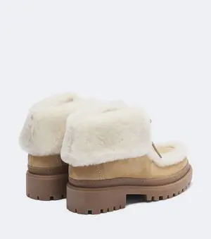 YVES SALOMON Suede Ankle Boots - Beige