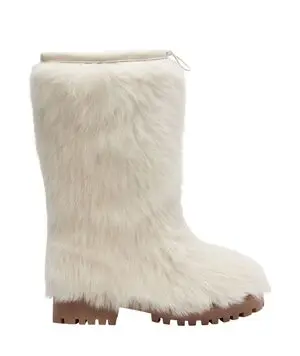 YVES SALOMON Shearling Mid-calf Boots - White