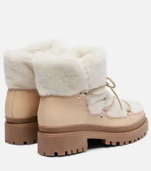 YVES SALOMON Shearling And Leather Ankle Boots
