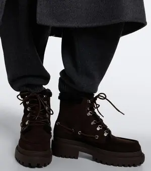 YVES SALOMON Shearling-lined Suede Boots