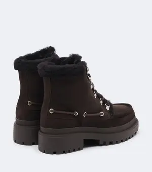 YVES SALOMON Shearling-lined Suede Boots