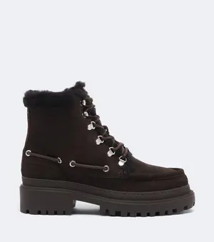 YVES SALOMON Shearling-lined Suede Boots