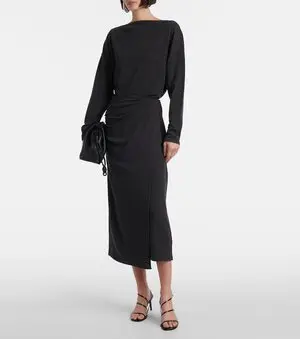 Vince Draped Midi Skirt - Grey