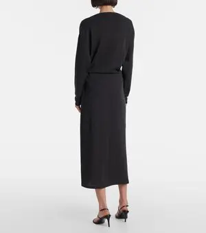 Vince Draped Midi Skirt - Grey