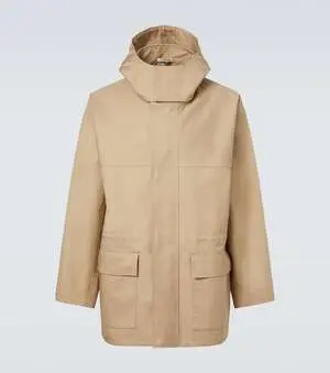 Auralee Hooded Cotton Gabardine Jacket - Beige