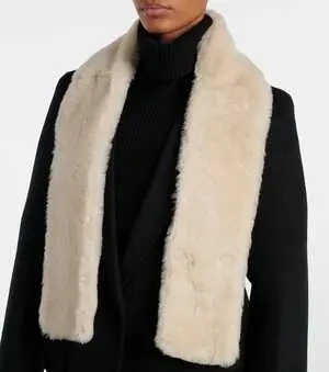 TOTEME Shearling Scarf - White