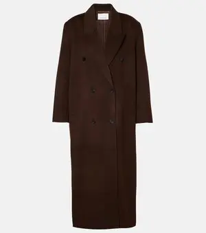 THE FRANKIE SHOP Gaia Double-breasted Wool-blend Coat - Brown