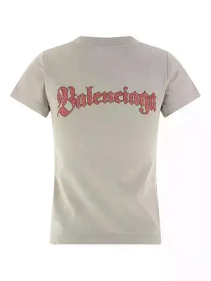 Balenciaga Logo-print Crew-neck T-shirt - Neutrals