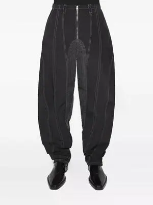 MUGLER Panelled Zip Trousers - Black