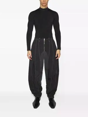 MUGLER Panelled Zip Trousers - Black