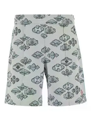 Casablanca Embroidered Jacquard Bermuda Shorts - Blue