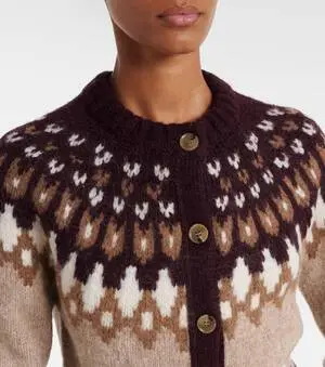 Veronica Beard Christina Fair Isle Alpaca-blend Cardigan