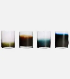 MILENA KLING Raw Glassware Set Of 4 Glass Tumblers - Multicoloured