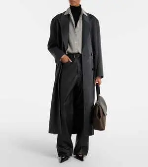 THE FRANKIE SHOP Gaia Double-breasted Wool-blend Coat