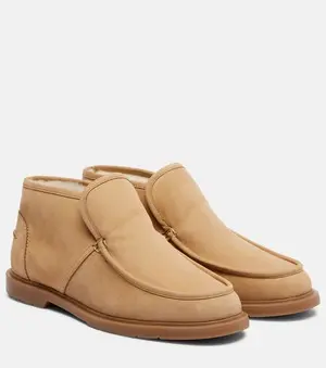 YVES SALOMON Shearling-lined Suede Ankle Boots