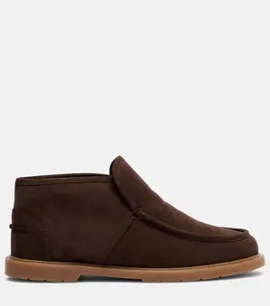 YVES SALOMON Shearling-lined Suede Ankle Boots