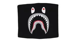 A BATHING APE Shark Motif Neck Warmer - Black