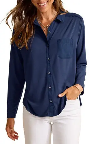 Tommy Bahama Button-Up Shirt With Curved Hem Coastline