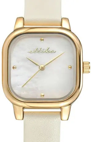 Ettika Classic Square Mother-of-pearl Watch - Bone