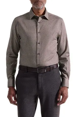 Bugatchi Julian Shaped Fit Grid Check Button-up Shirt