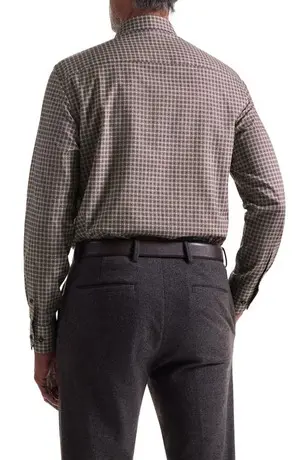 Bugatchi Julian Shaped Fit Grid Check Button-up Shirt