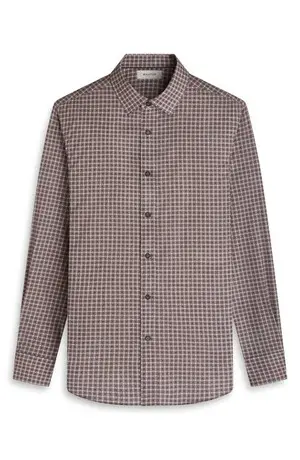 Bugatchi Julian Shaped Fit Grid Check Button-up Shirt