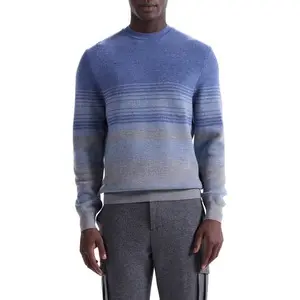 Bugatchi Gradient Stripe Merino Wool Sweater - Cobalt