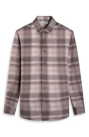 Bugatchi Julian Shaped Fit Abstract Check Lyocell Button-up Shirt